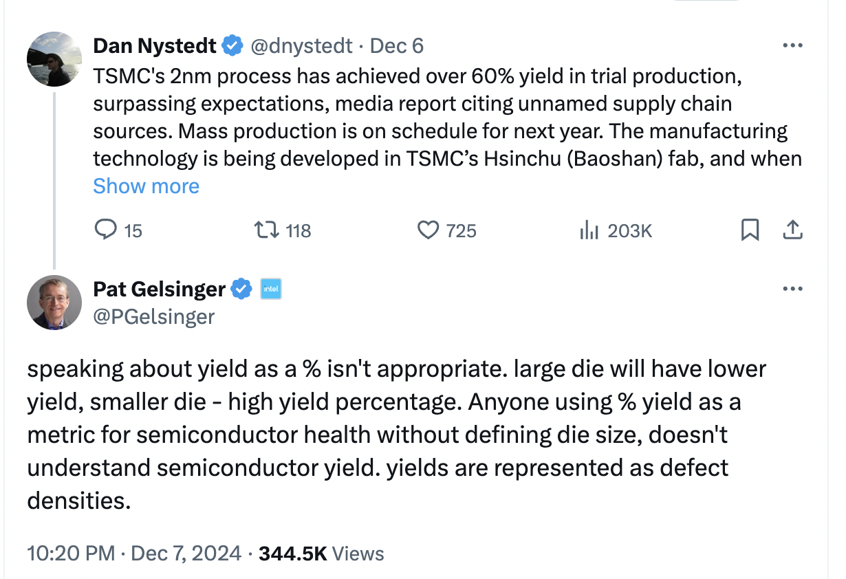 How Die Size and Defect Density Shape Advanced Nodes: TSMC VS Intel ft ...